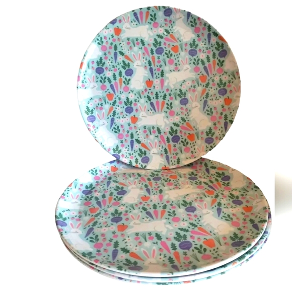 Nantucket | Dining | 4pc Easter Bunny Rabbit Spring Melamine Dinner ...